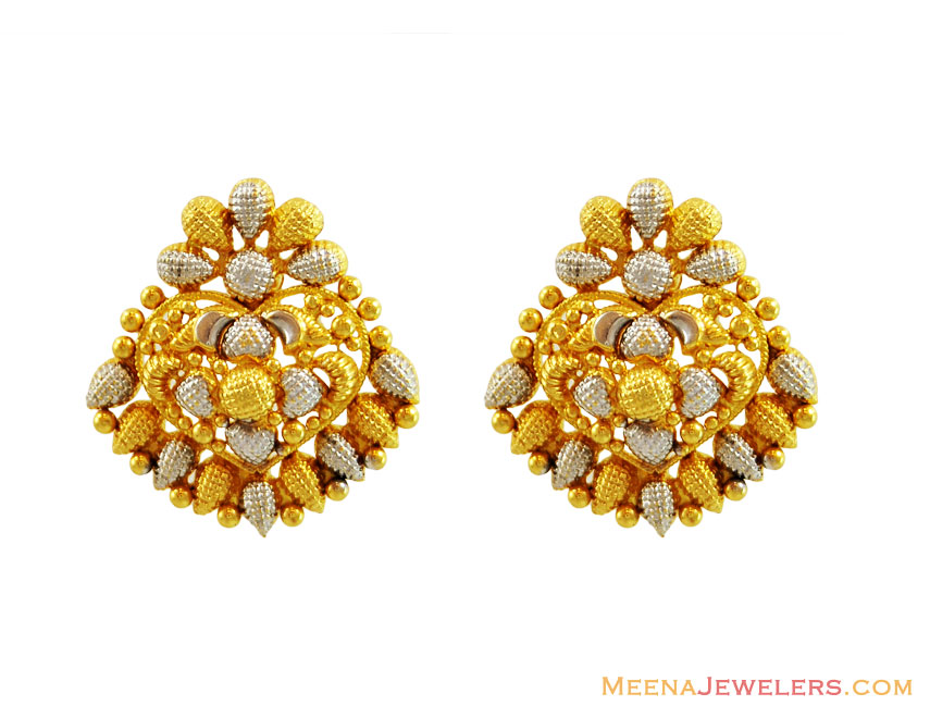 2 Tone Designer Gold Tops 22k - ErGt13979 - 22k Gold 2 Tone Ladies ...