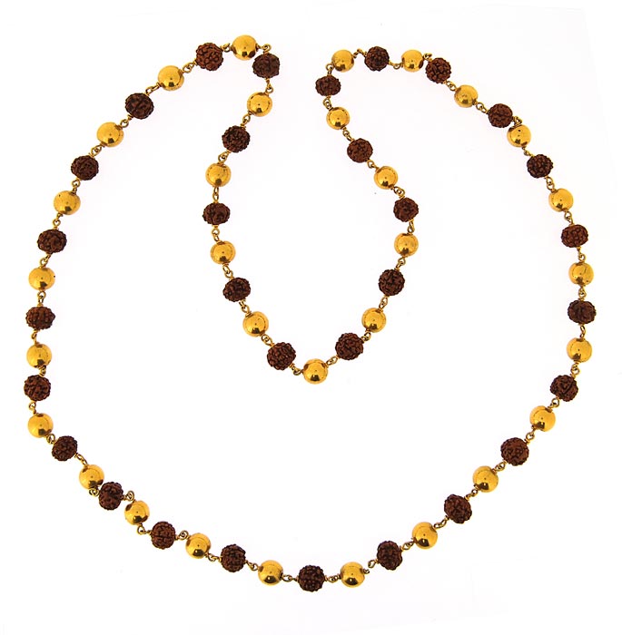 22Kt Chain with Rudraksha - ChRu4198 - 22K Gold Chain with Rudraksha ...