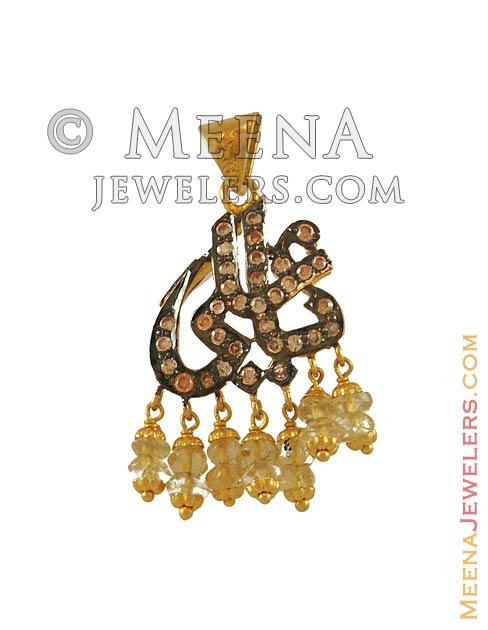 Gold Ya Ali Pendant (Pakistani) - PeGa7130 - US$ 842 - 22Kt Gold Ya Ali ...