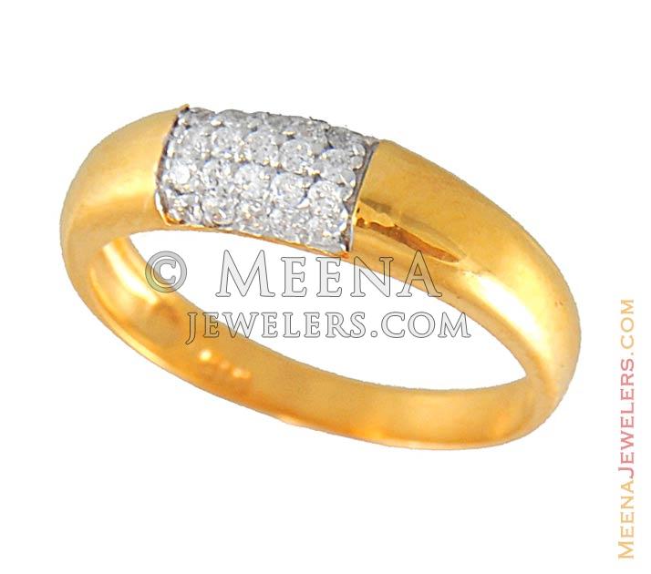 Ladies Band With Stare Signity - RiLs4945 - 22kt Gold ladies band with ...