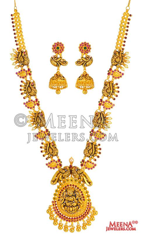 22 Karat Gold Temple Set - StAn25189 - Indian jewelry: Unique design ...