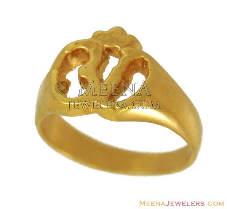 Holy Om Ring (22Karat) - RiMs9742 - 22Kt Gold Mens Religious Ring with ...