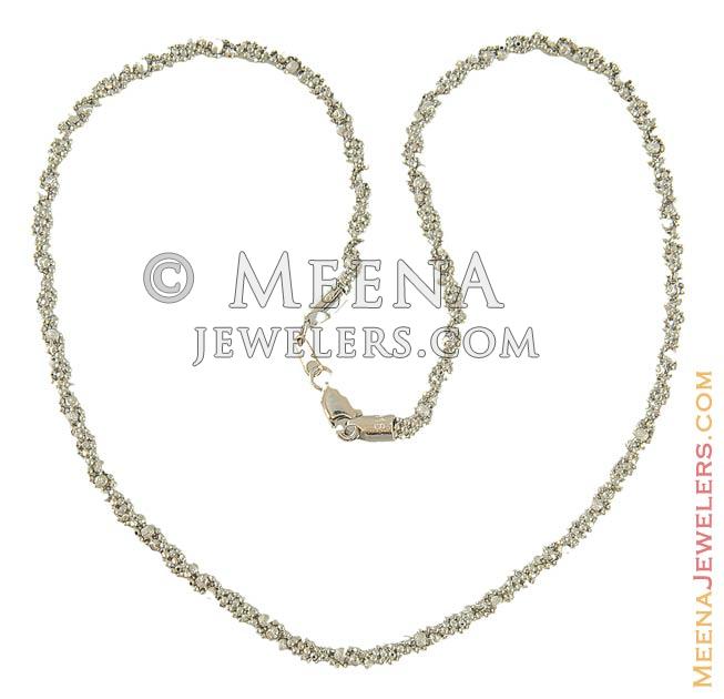 22kt white Gold Chain (Necklace) - Chfc6843 - 22k White gold fancy ...