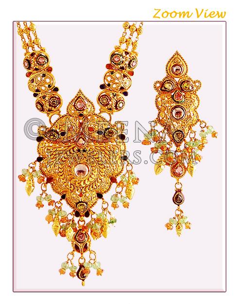 Indian Antique Patta Haar (22Kt) - StBr17945 - 22k gold indian bridal ...