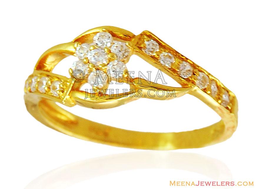 Designer Gold Ring with Signity - RiLs15136 - Amazing 22k gold ring ...