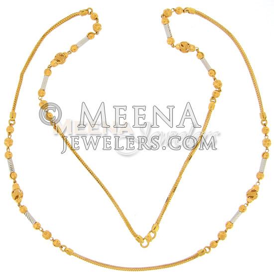 22 Kt Gold Fancy Long Chain - ChFc514 - 22 Kt gold long ladies chain ...