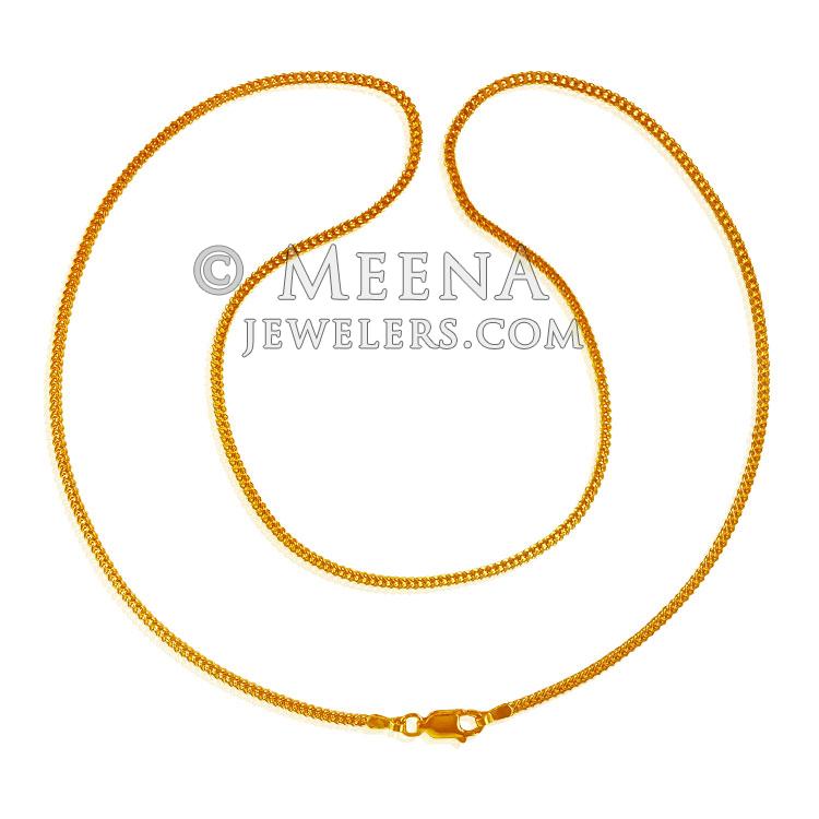 22kt Gold Two Tone Box Chain - chpl22520 - 22kt Gold Two Tone Box Chain ...