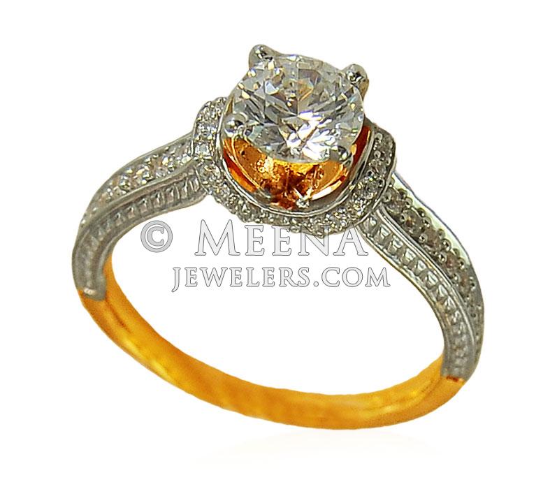 22k Gold Engagement Ring - RiLs19462 - 22k Gold Engagement Ring is ...