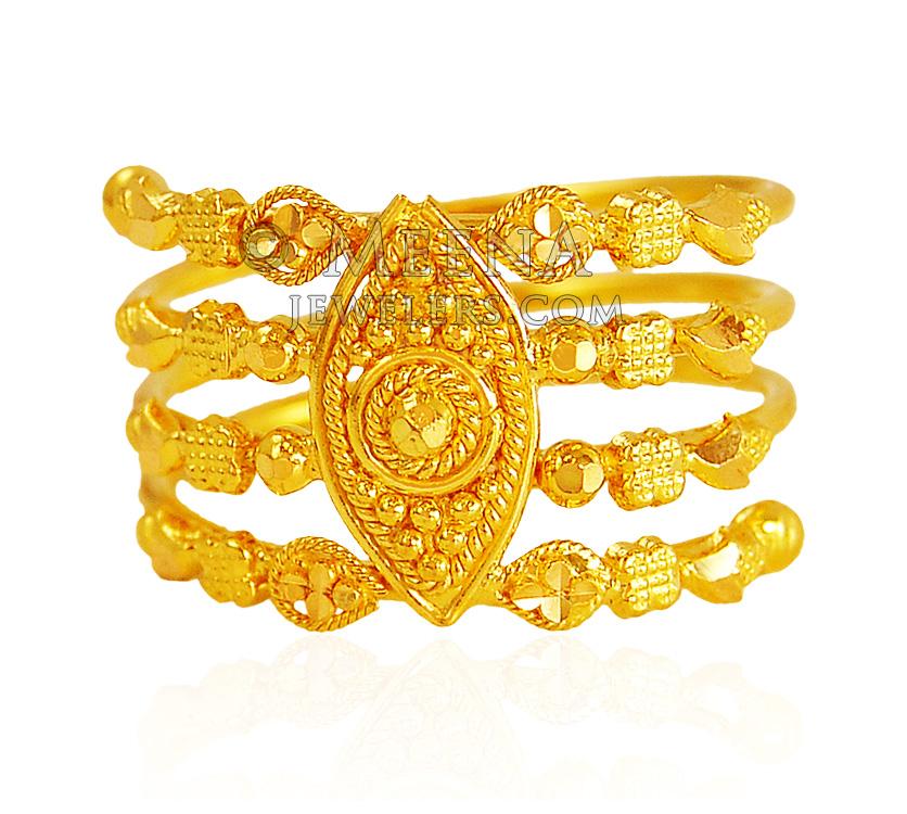 22Karat Gold Spiral Ring - rilg20827 - 22kt Gold ladies ring. Ring is ...