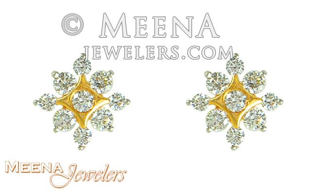 Gold Signity Earrings - ErSi3071 - 22K Gold Signity Earrings