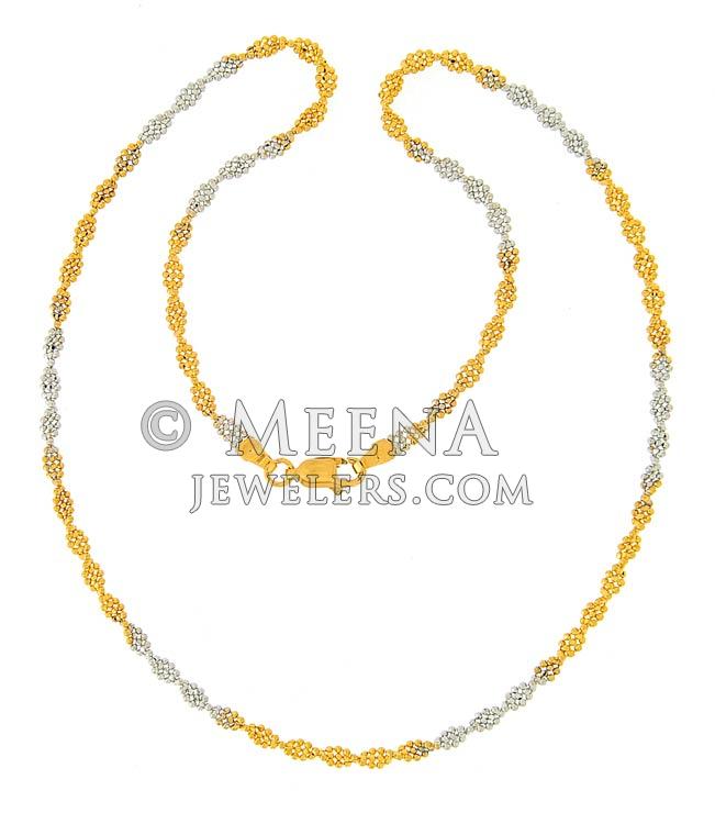 22Kt Two Tone Twisted Chain - ChFc4210 - 22Kt Gold Two Tone Twisted ...