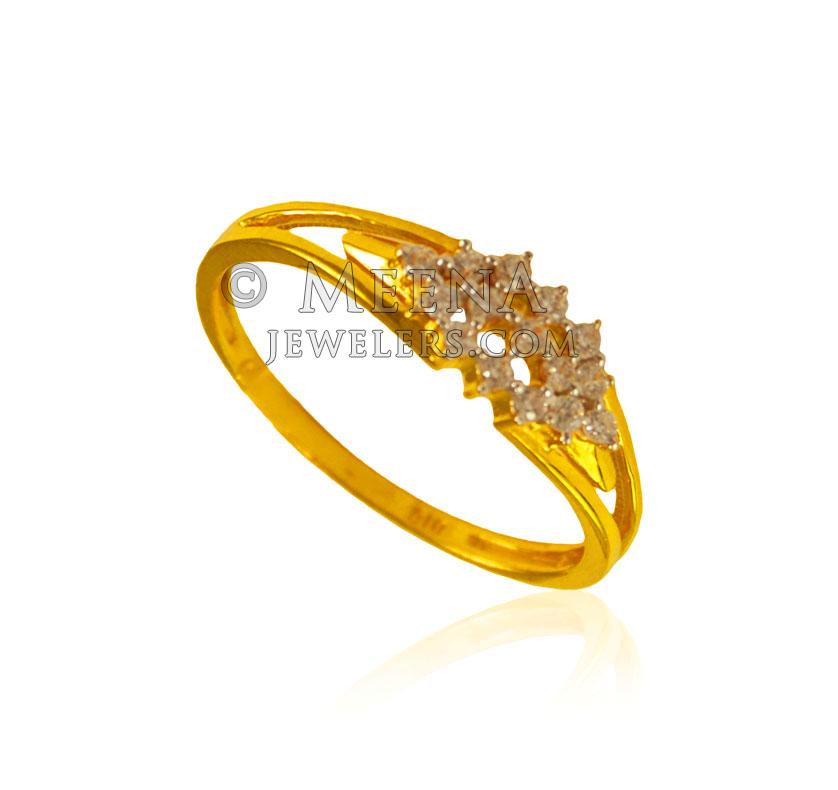 22KT Gold Signity Stone Ring - RiLs24256 - 22KT Gold ring for ladies ...