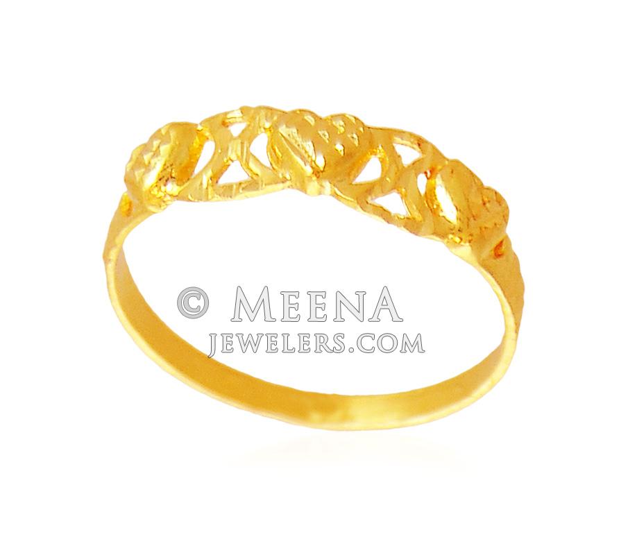 Ladies 22K Ring - RiLg18382 - 22k gold ring for ladies designed in a ...