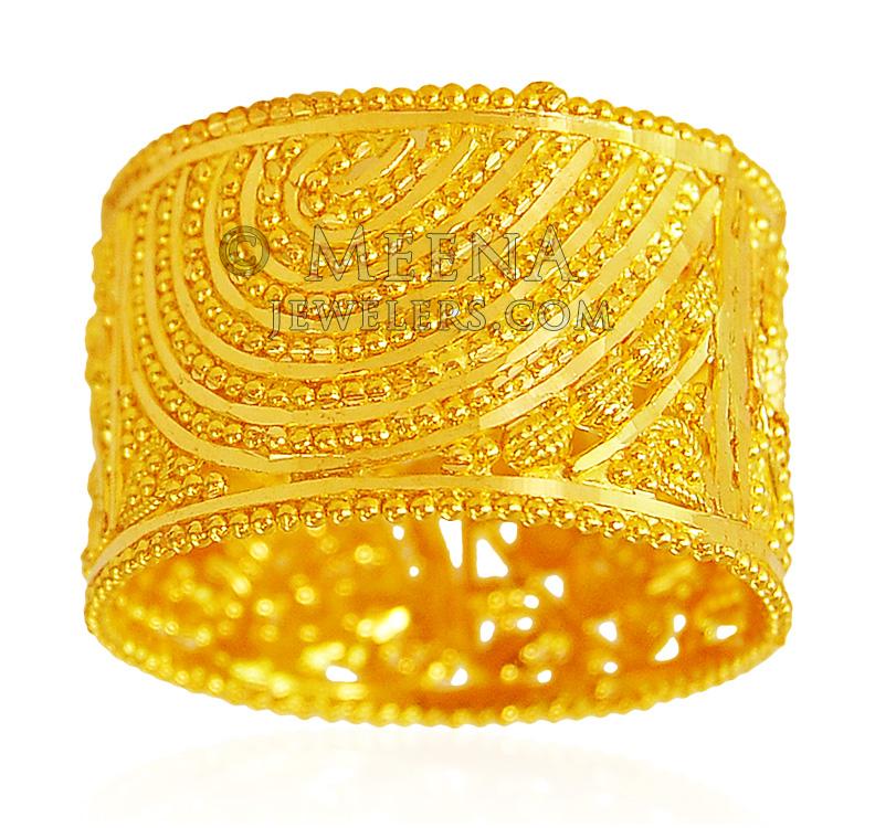 22k Gold Filigree Band - RiLg20864 - 22K Gold band for ladies. its ...