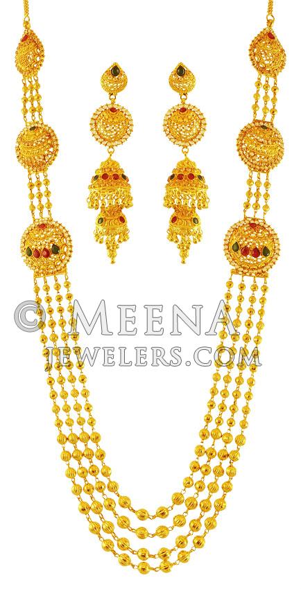 22K Gold Rani Haar - StLs18256 - 22K Gold Rani Haar Necklace and ...