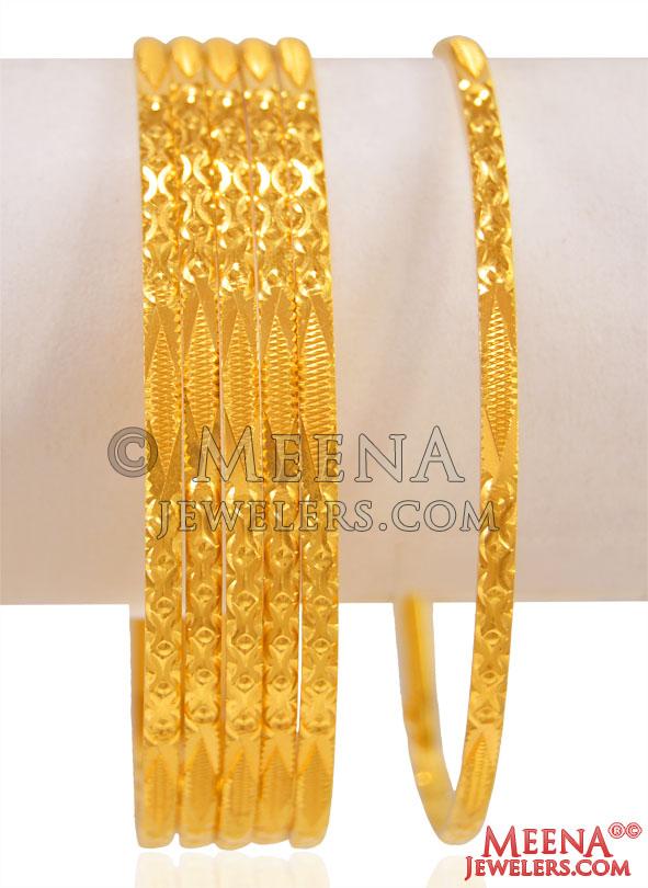22 Karat Gold Bangles (6 PC) - BaGo24893 - 22 kt Gold Bangles (6 pcs ...