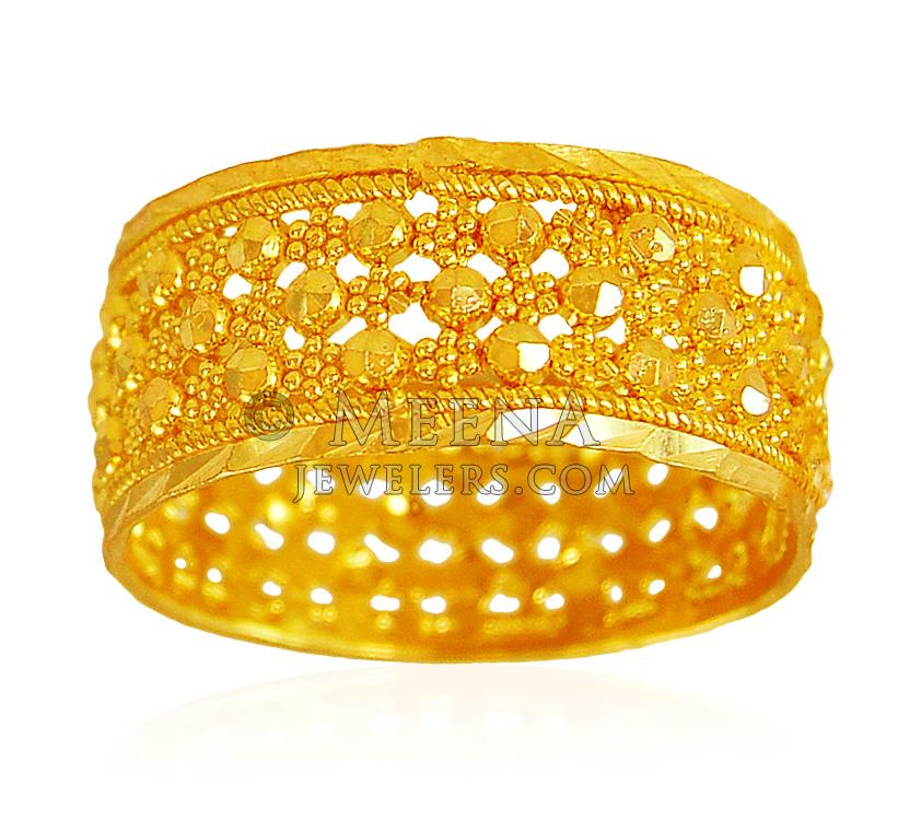 22k Gold Filigree Band - RiLg20859 - 22K Gold band for ladies. Band is ...