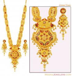 22 Kt Gold Bridal Necklace and Earing Sets - 22Kt gold bridal Necklace ...
